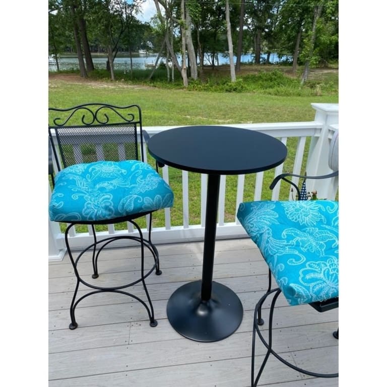 Gymax 24 Round Pub Table Bistro Bar Height Cocktail Table W Metal On gymax-24-round-pub-table-bistro-bar-height-cocktail-table-w-metal-on