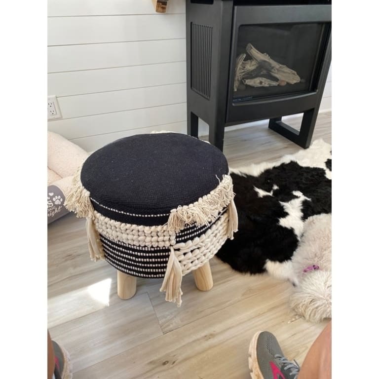 Sevita Textured and Fringed Bohemian Foot Stool - Bed Bath & Beyond ...