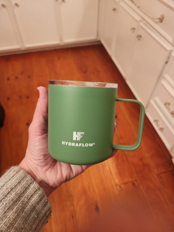 Hydraflow White Parker Vacuum Insulated Mug, 10oz