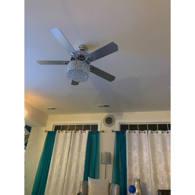 Brandy 52" 3-Light Crystal LED Ceiling Fan With Remote by JONATHAN Y ...