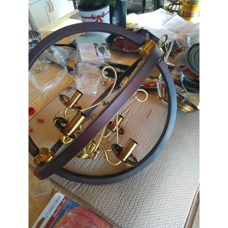 Inori Matte Black/Gold 4-light Chandelier - Bed Bath & Beyond - 28124110