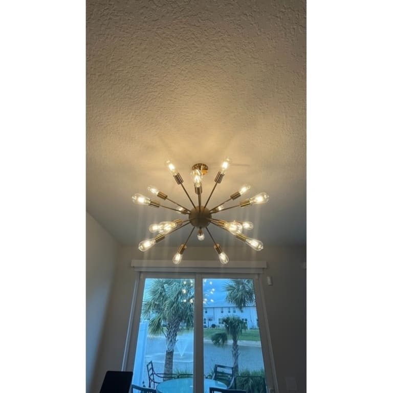 Modern Brass 18-light Sputnik Chandelier Light for Dining Room - Bed ...