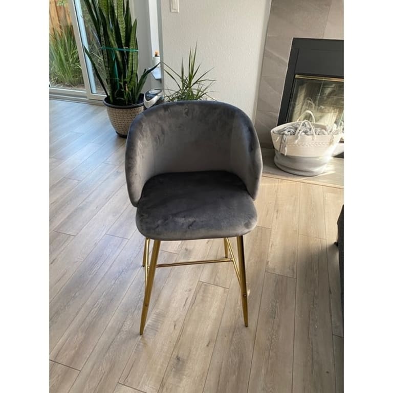 Lumisource Fran Counter Stool in Chrome Metal and Cream, Set of 2 - 21 ...