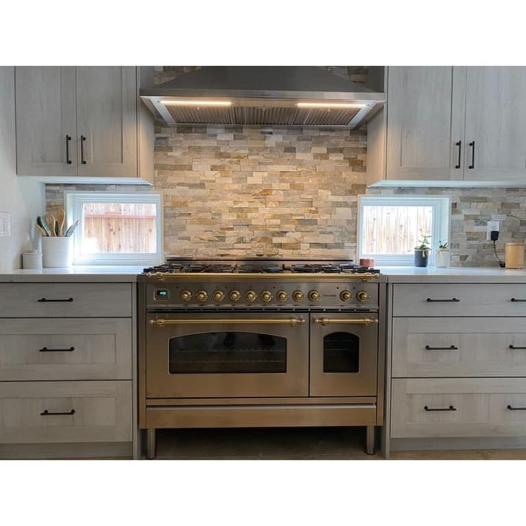 Hallman Stainless Steel Dual-fuel 48-inch Italian Range - Bed Bath ...