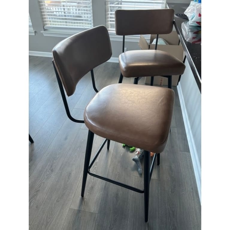Elise Counter Height Swivel Bar Stool Chairs Set of 2 with Metal Frame ...