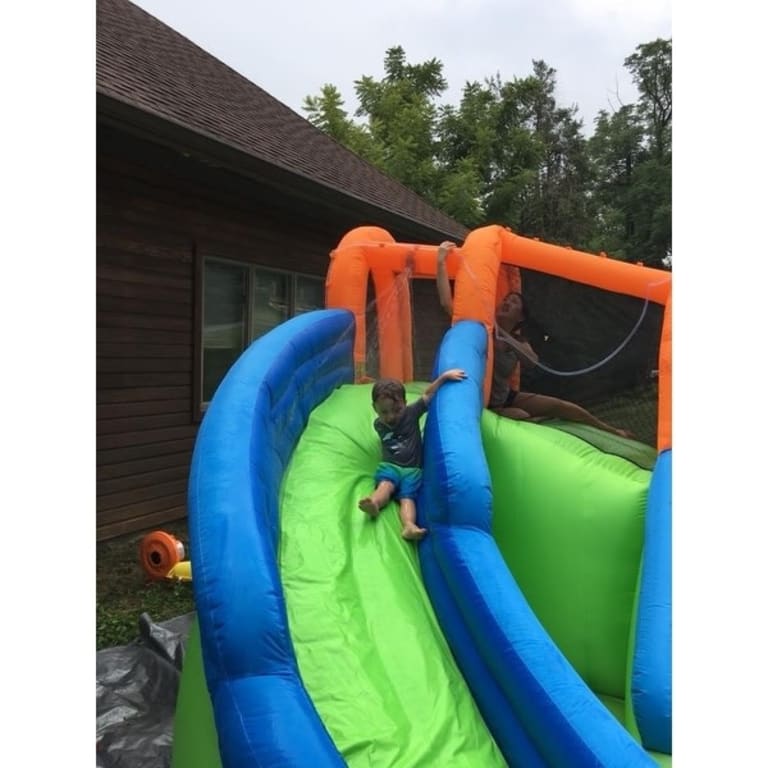Bounceland New Island Water Slide with basketball hoop/pool - On Sale ...