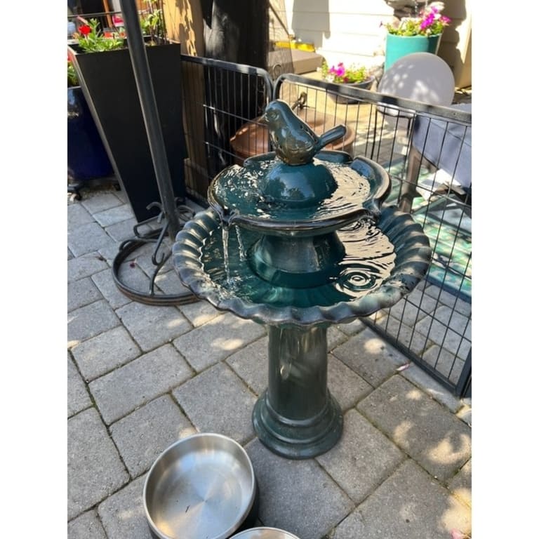 Patricia Teal Tiered Birdbath - Bed Bath & Beyond - 26564408