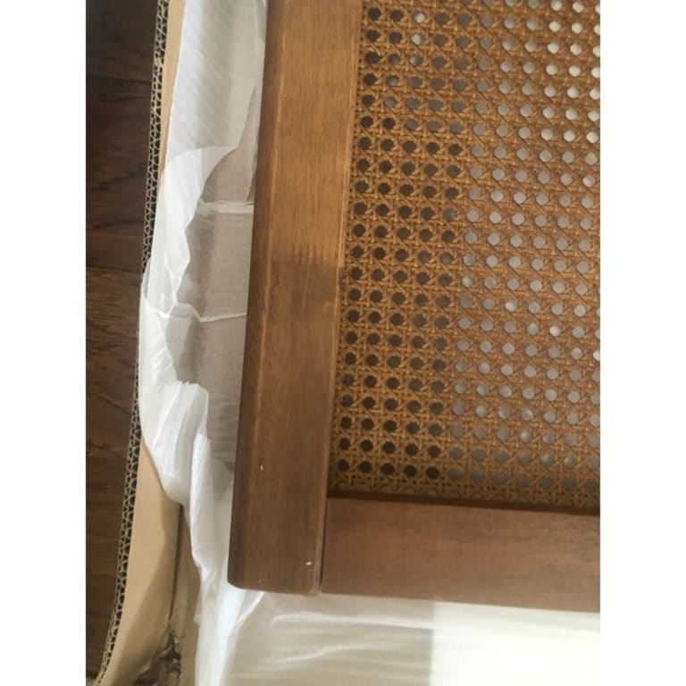 Hazel Ash Walnut Wood and Synthetic Rattan Arched Headboard - On Sale ...