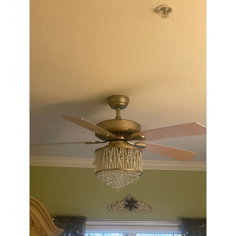 Silver Orchid Mason Brushed Brass 5-blade Lighted Ceiling Fan with ...