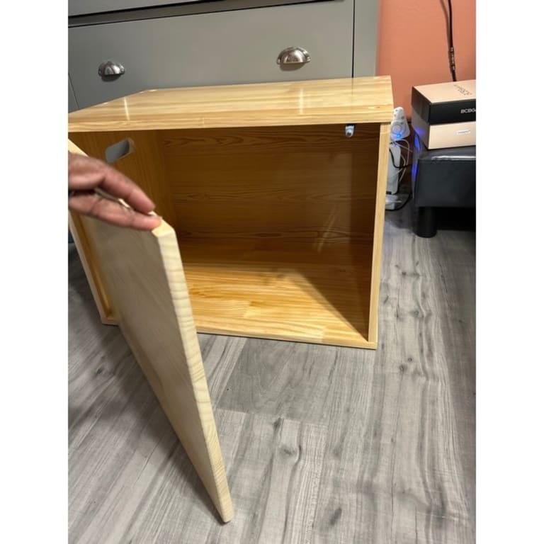 Single MUSEHOMEINC Wooden Storage Box: Front-Opening Organizer for ...