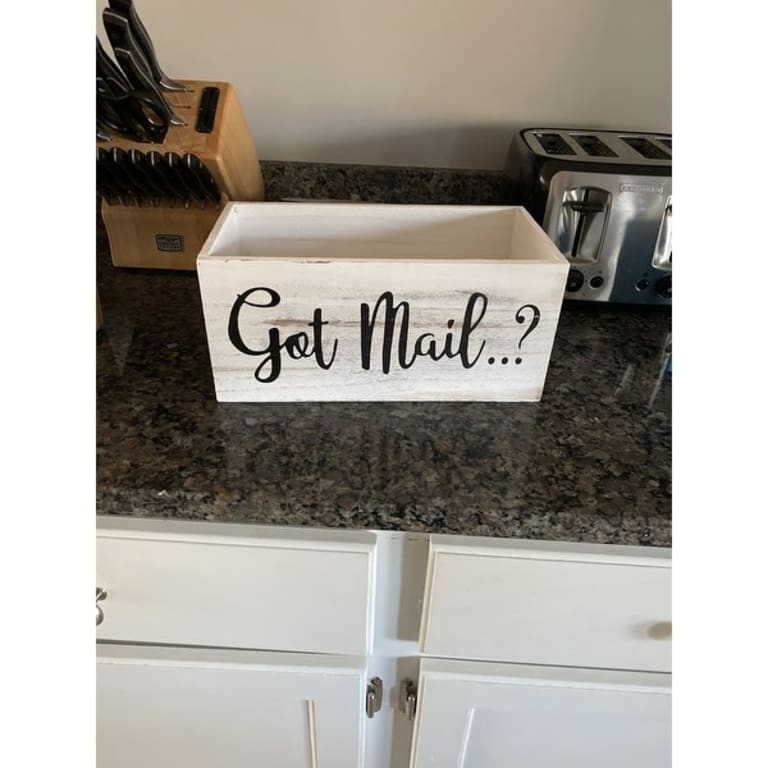 Got Mail Decor Box, Wooden Mail Box Sign, Brown - Bed Bath & Beyond ...