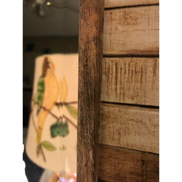 Meetah Brown and Wood Grain Finish Tall Mirror - 65.5" x 31.5" - Bed ...