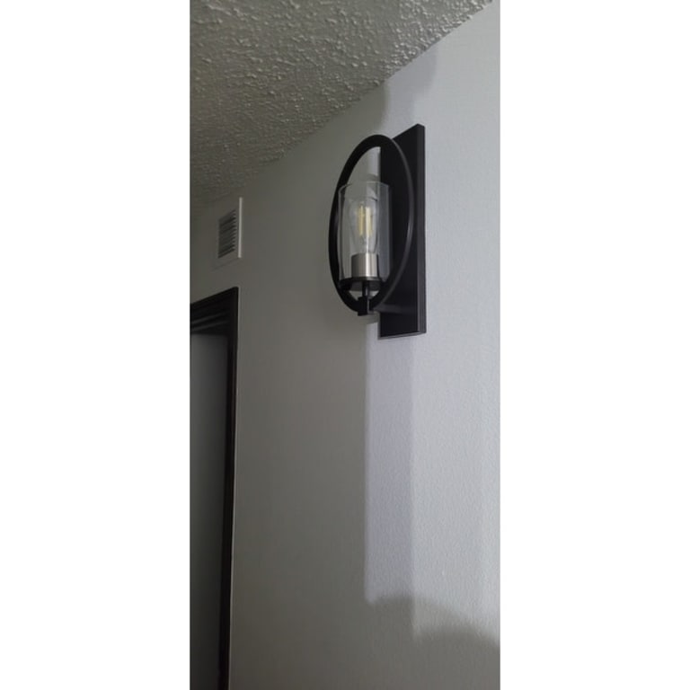 1-light Oil-Rubbed Bronze Indoor Wall Sconce with Clear Glass Shade ...