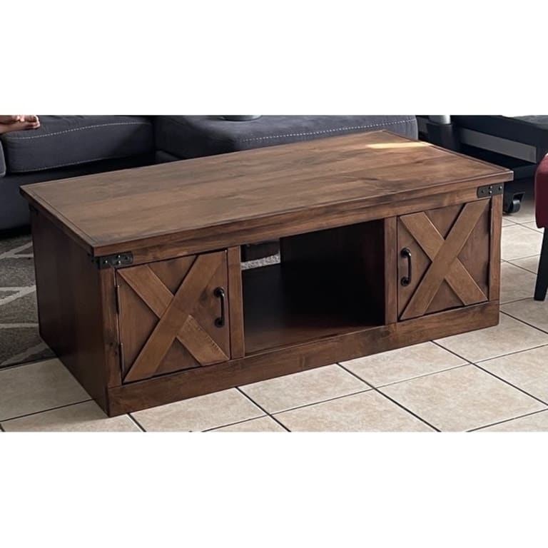 Bridgevine Home Farmhouse 48 inch Coffee Table, No Assembly Required ...