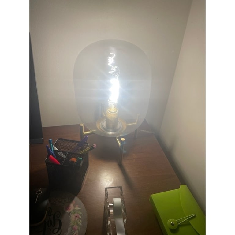 Carson Carrington Sagen Glass and Brass Table Lamp - On Sale - Bed Bath ...