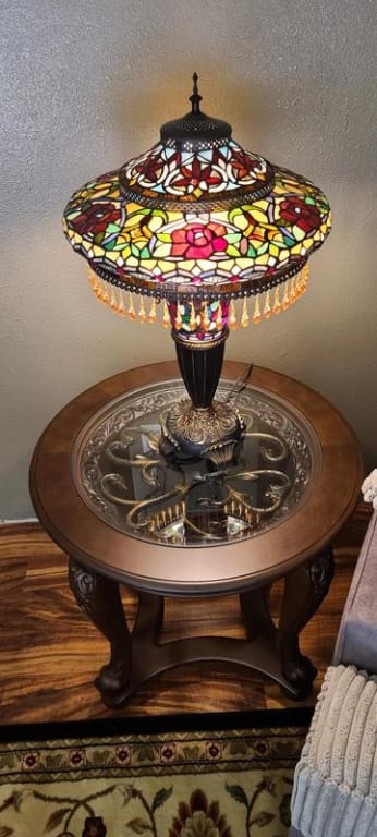 Ashley T499-6 Norcastle Dark Brown Round End Table w/ Hand Finished ...