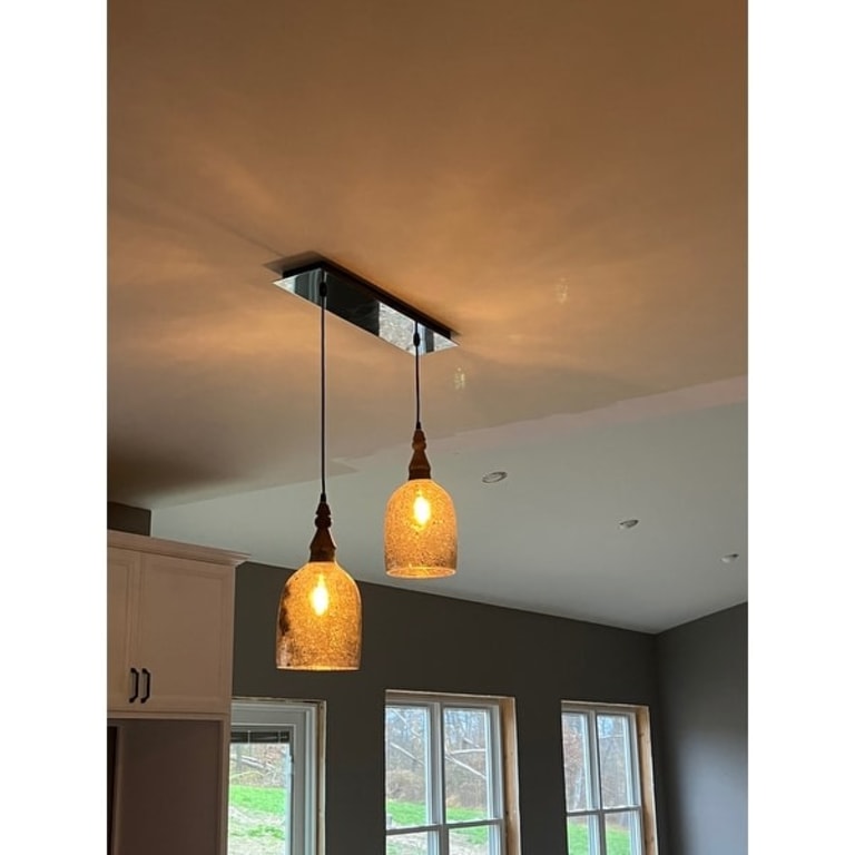 Bathsheba River of Goods Bell-Shaped Pendant Lamp with Silver Glass ...