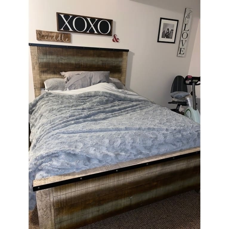 Sembene Brown Rustic Wood Panel Bed - Bed Bath & Beyond - 23599332