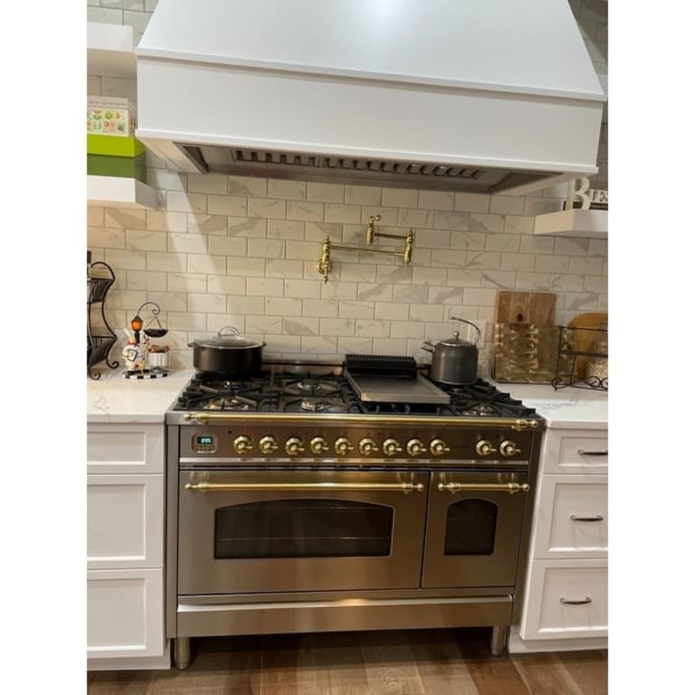 HALLMAN 48-inch Dual Fuel LP Gas Stainless Steel Italian Range - Bed ...