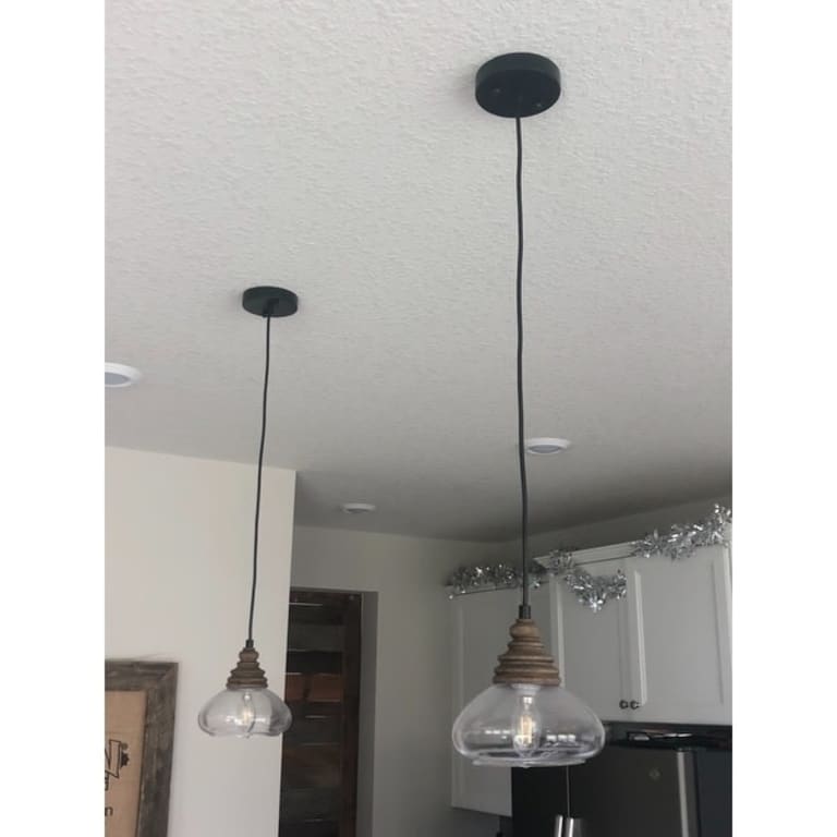 Modern Farmhouse 1-Light Bowl Glass Kitchen Island Pendant Lights for ...