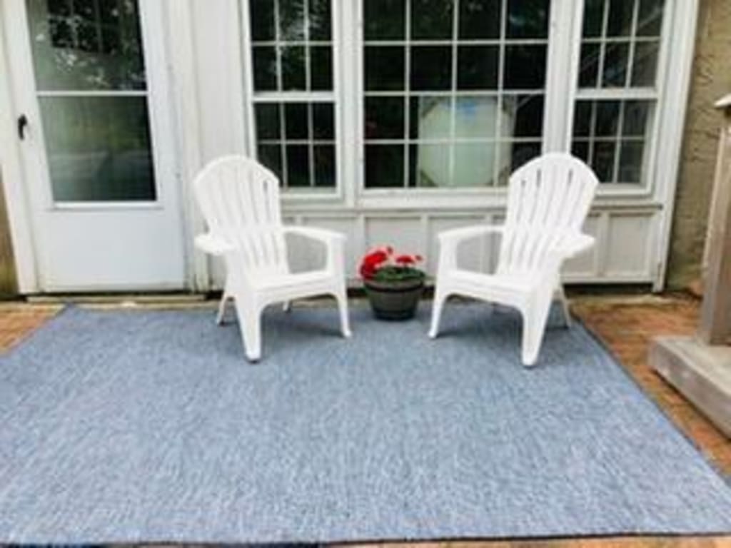 Positano Blue and Green Outdoor Area Rug 5x7 | At Home