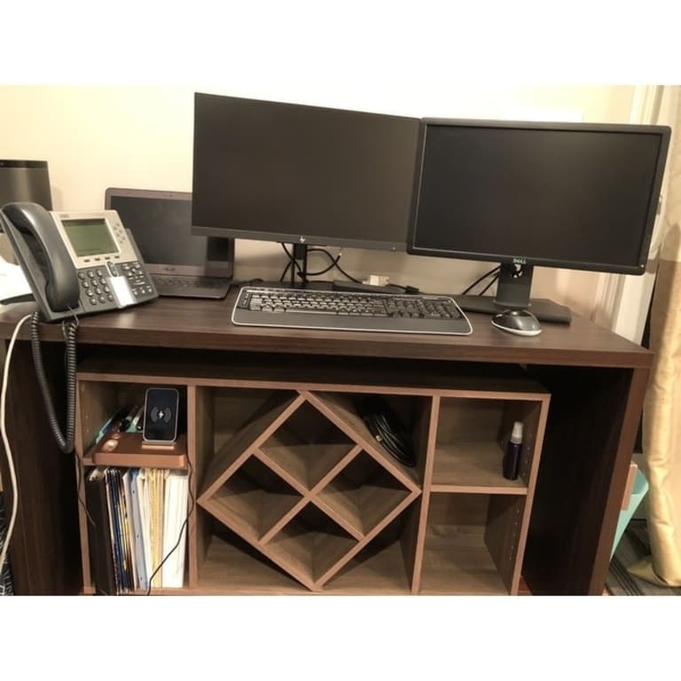 Samtredia Chestnut Brown 47-inch Wood Modular Computer Desk by Copper ...