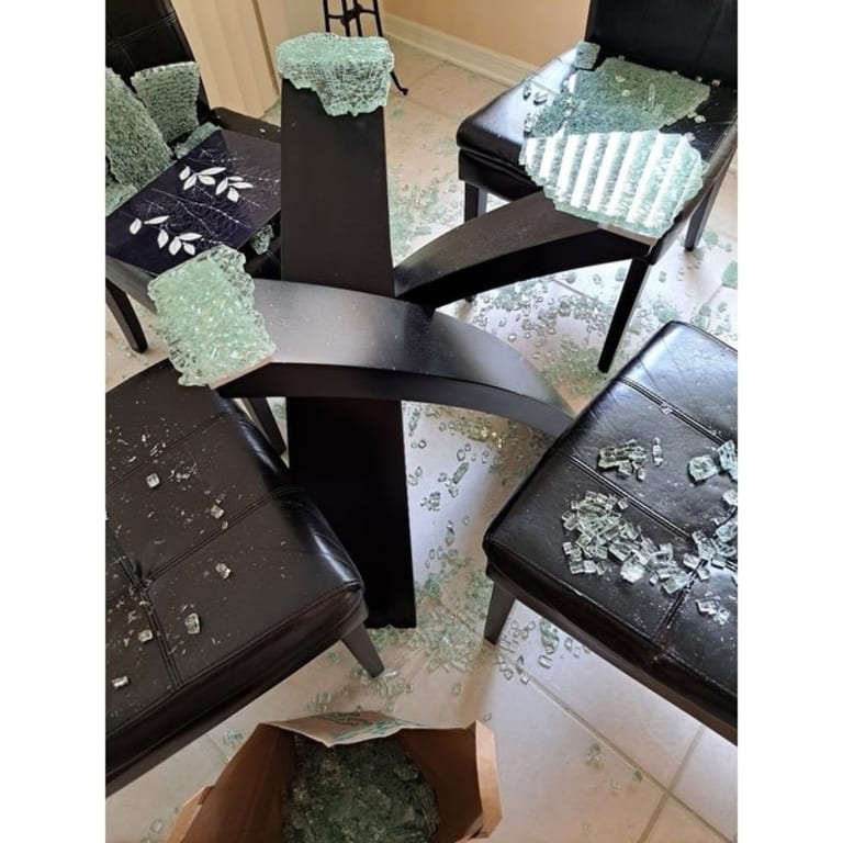 Furniture of America Zibo Contemporary 52-inch Glass Top Dining Table ...