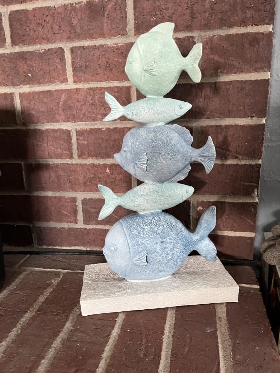 Ty Pennington Fish Stack Outdoor Garden Statue, 17" | At Home