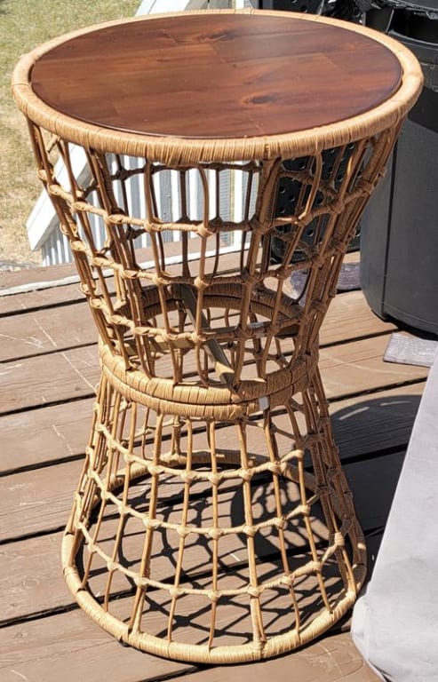 Indoor/Outdoor Boho Rattan Rope Bistro Set with Side Table and Cushions ...