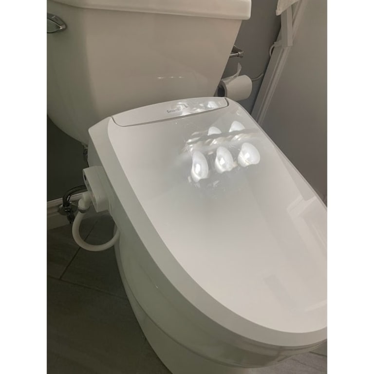 SmartBidet SB-100R Electric Bidet Toilet Seat for Most Elongated Toilet ...