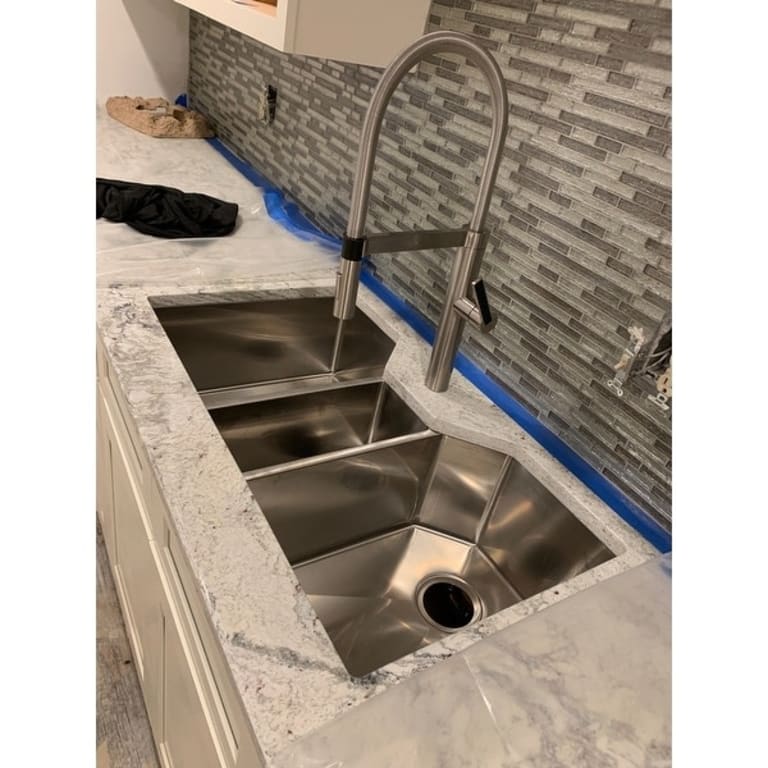 Ruvati 35" Triple Bowl Undermount 16 Gauge Stainless Steel Kitchen Sink ...