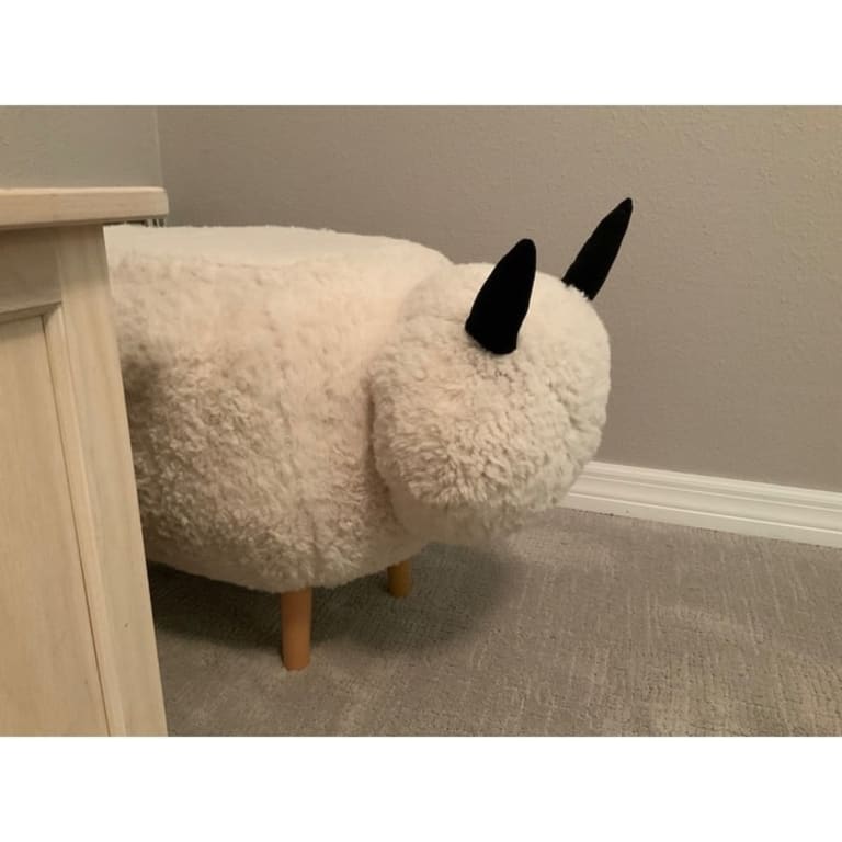 Pearcy Faux Fur Sheep Ottoman by Christopher Knight Home - Bed Bath ...