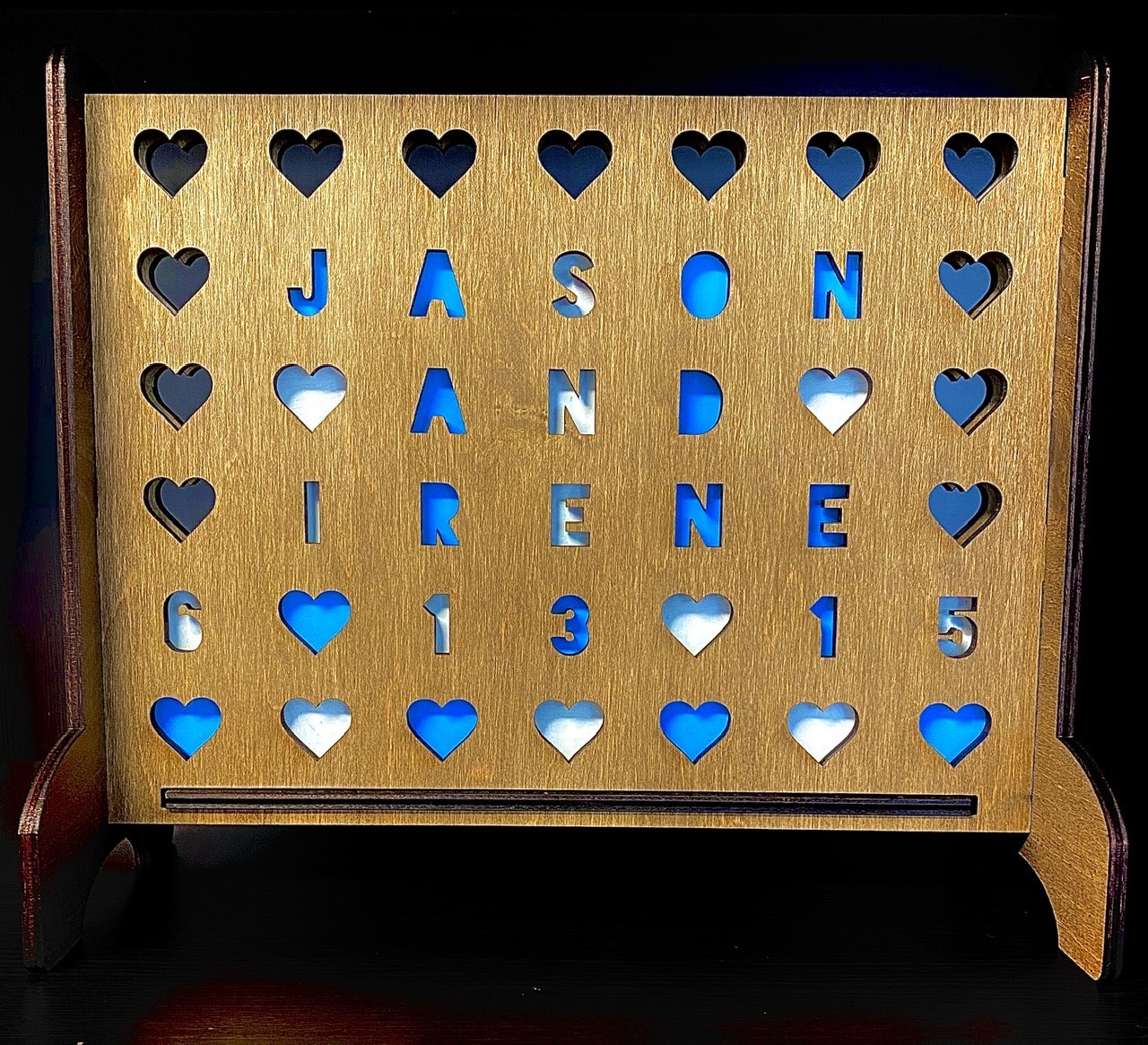 Personalized Hearts Four-Across Game | connect 4 | Uncommon Goods