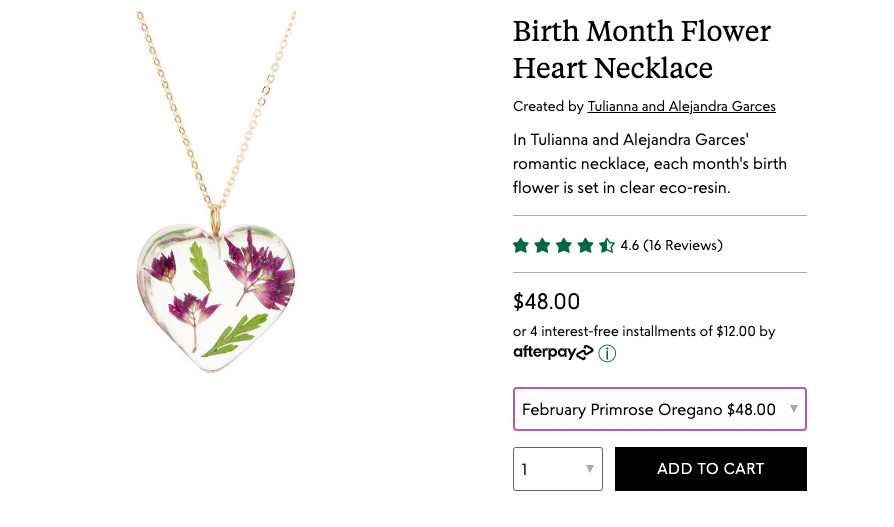 Uncommon goods birth month flower necklace store
