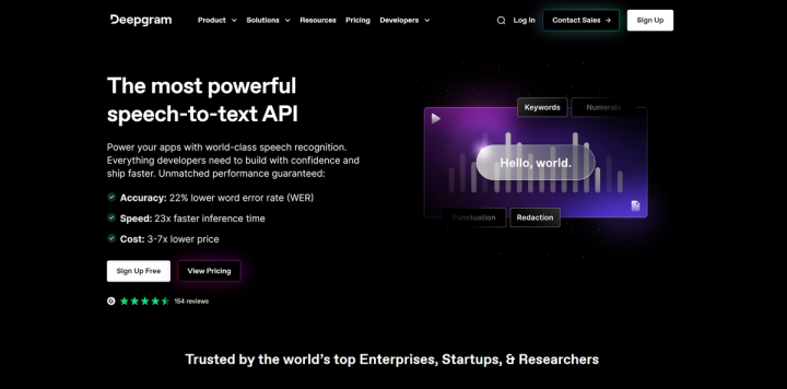 Deepgram | Tool Information & Alternatives | Foundr.AI Deepgram | Tool Information & Alternatives | Foundr.AI