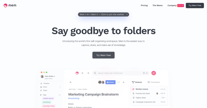 Mem.ai: AI organizes team work, notes, projects, & knowledge bases | Foundr Mem.ai: AI organizes team work, notes, projects, & knowledge bases | Foundr