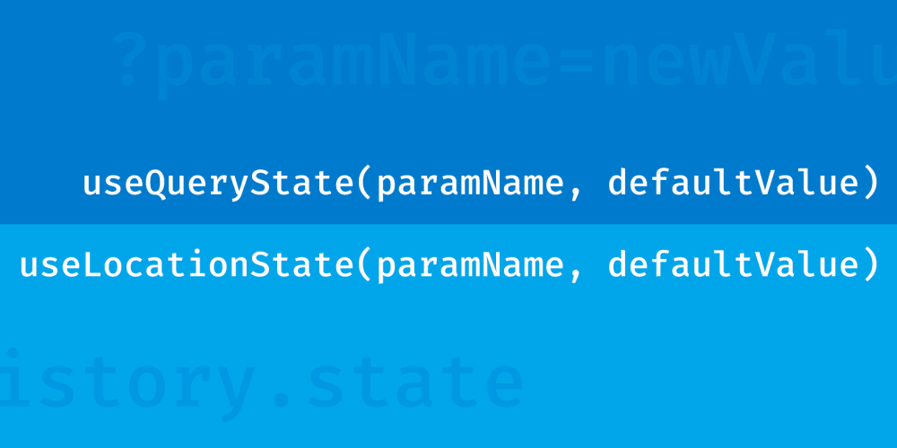 Hooks to persist state in the query string or history.state in React ... Hooks to persist state in the query string or history.state in React ...