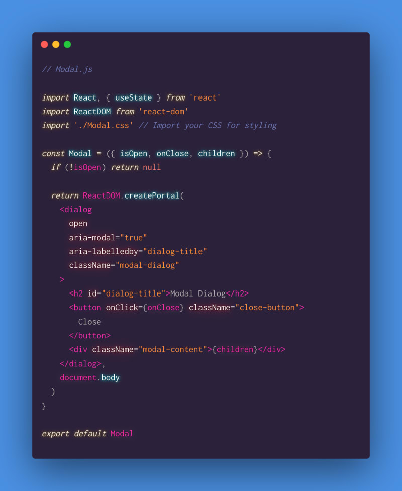 Crafting Modal In Reactjs A Quick Guide Using Html And React Portals