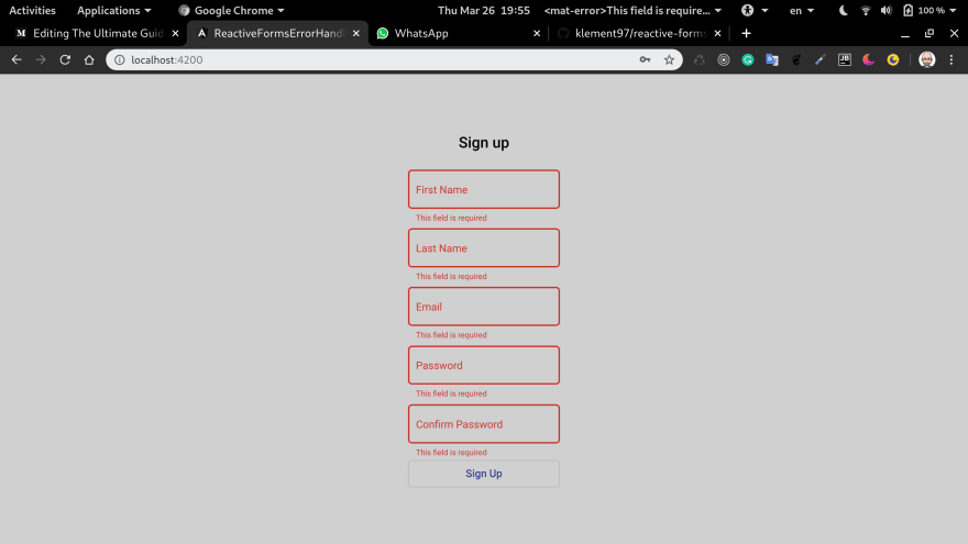 How To Handle Errors In Angular Reactive Forms With 3 Lines Of Code Dev Community 