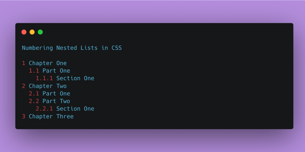 Css Automatically Number Subheadings In Nested Lists Dev Community
