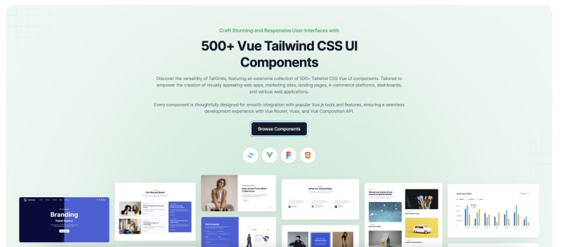 500+ Vue.js Tailwind CSS UI Components - TailGrids Vue - ProdSens.live