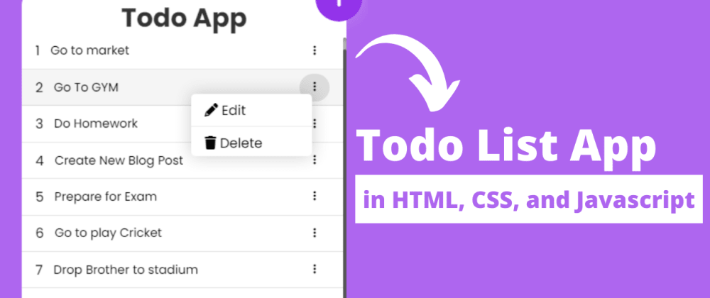 Create Todo List App In Html Css And Javascript Dev Community