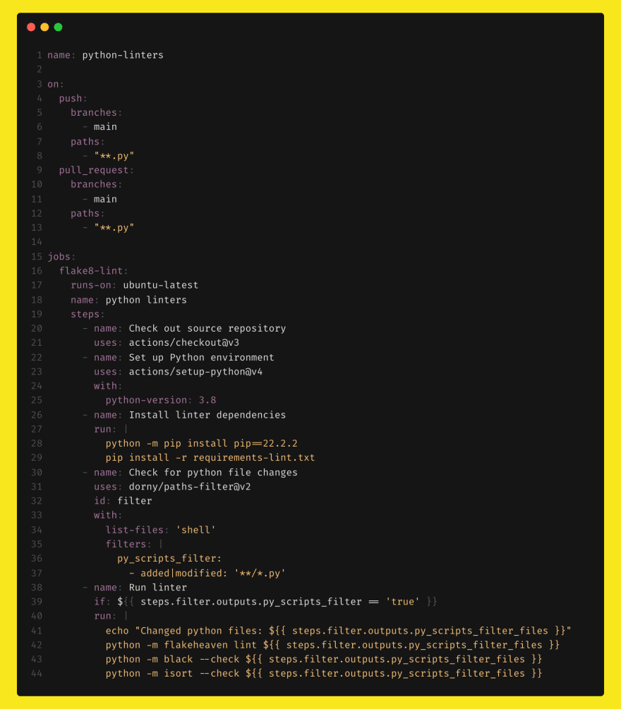 Configuring Python Linting To Be Part Of Cicd Using Github Actions Dev Community