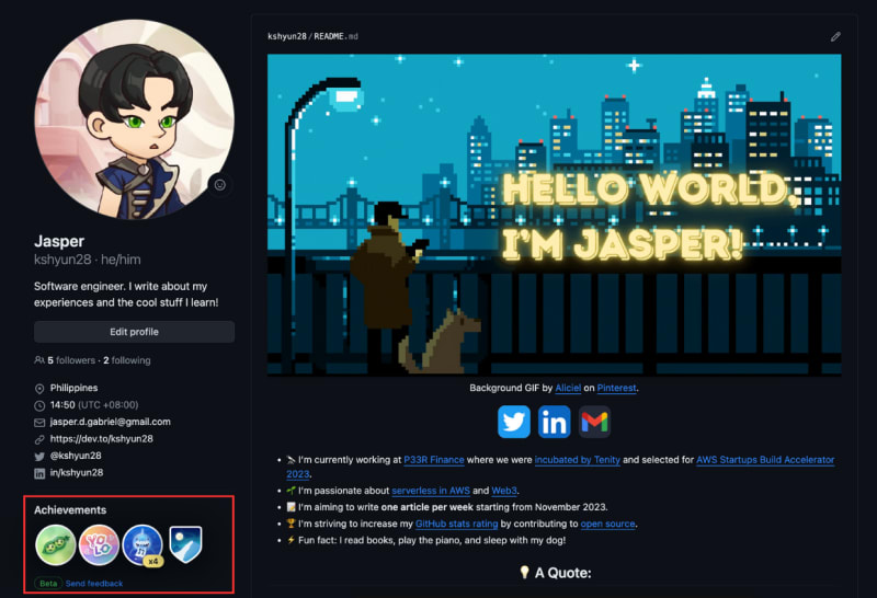 Github Profile Achievements