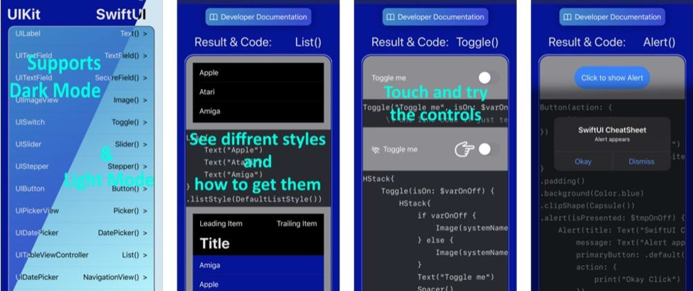 Cheat Sheet For Swiftui Shows All Ui Elements And Source Code Dev Community