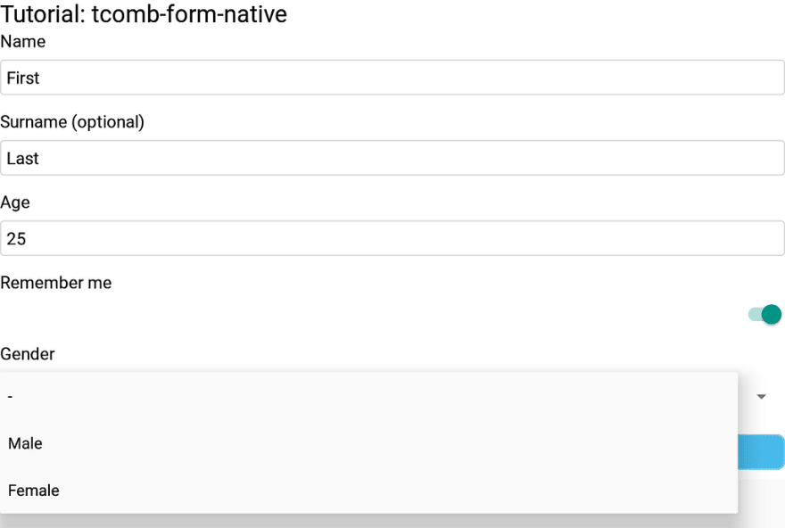 Build Forms In React Native With Tcomb Form Native Dev Community