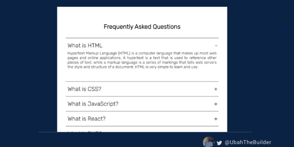 How To Build An Accordion Menu Using Html Css And Javascript Dev Community