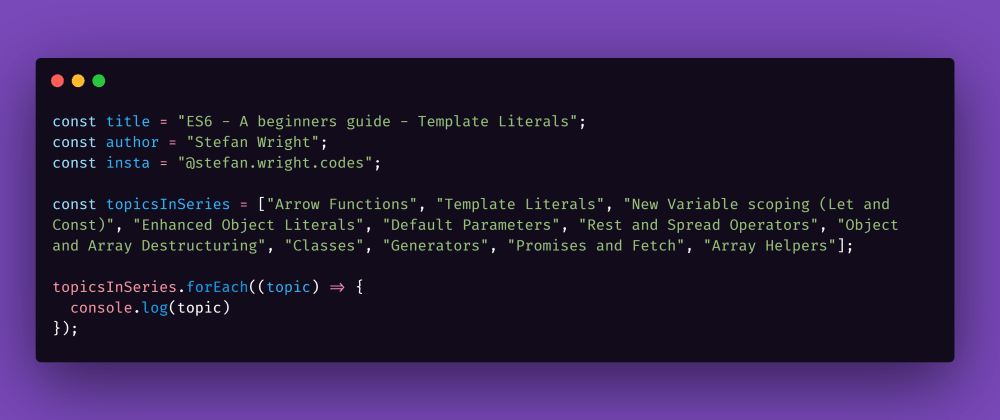 Es6 A Beginners Guide Template Literals Dev Community