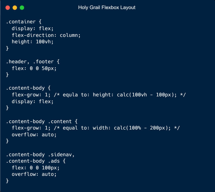 Holy Grail Flexbox Layout 🎃 - DEV Community Holy Grail Flexbox Layout 🎃 - DEV Community