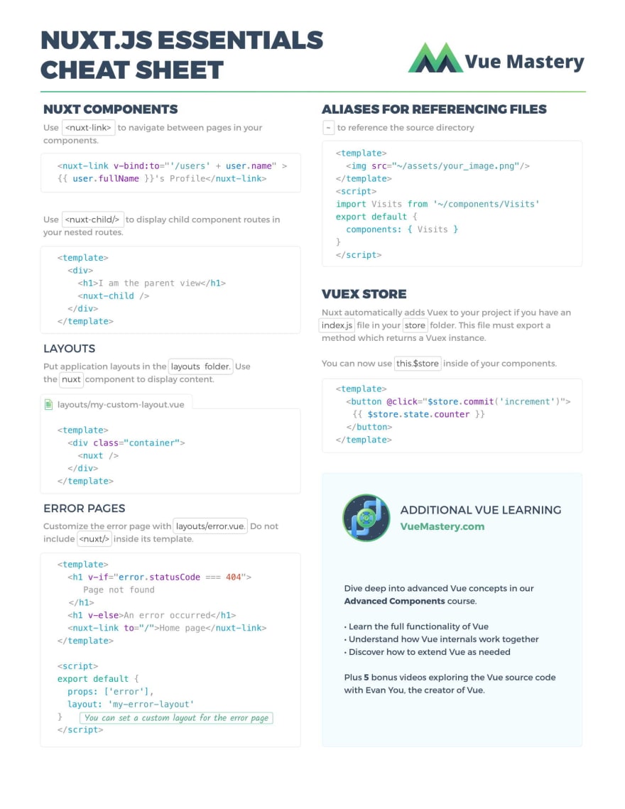 Nuxt.js cheat sheet - DEV Community